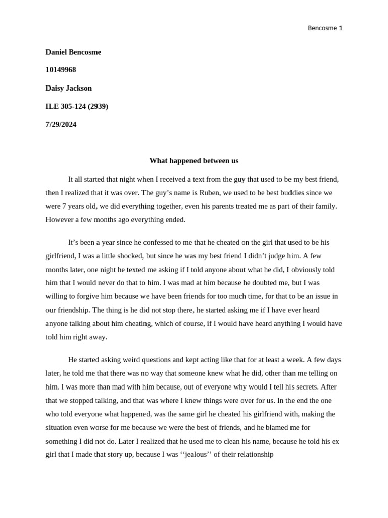 Narrative Essay Final | PDF | Linguistic Morphology | Grammar