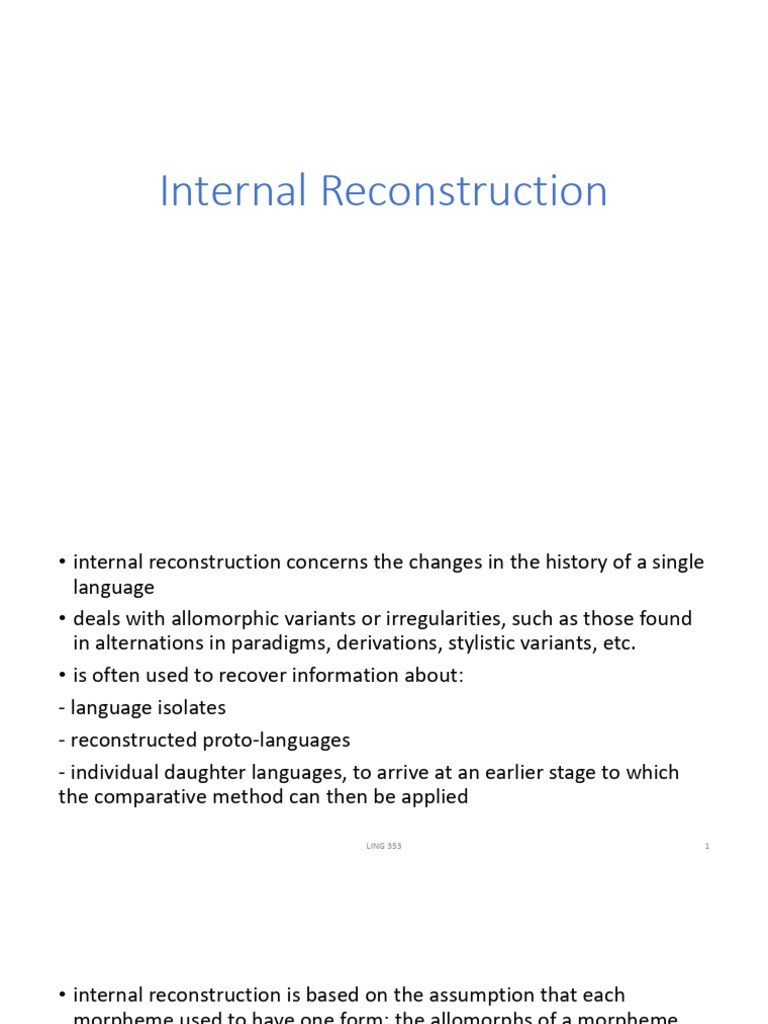 Internal reconstruction) | PDF | Linguistics | Philology