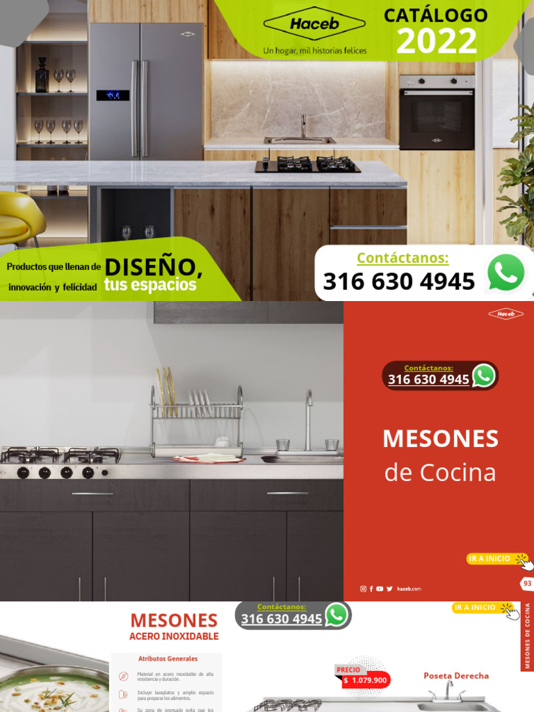 Mesones de Cocina de Acero Inoxidable | PDF | Estufa de cocina | Materiales