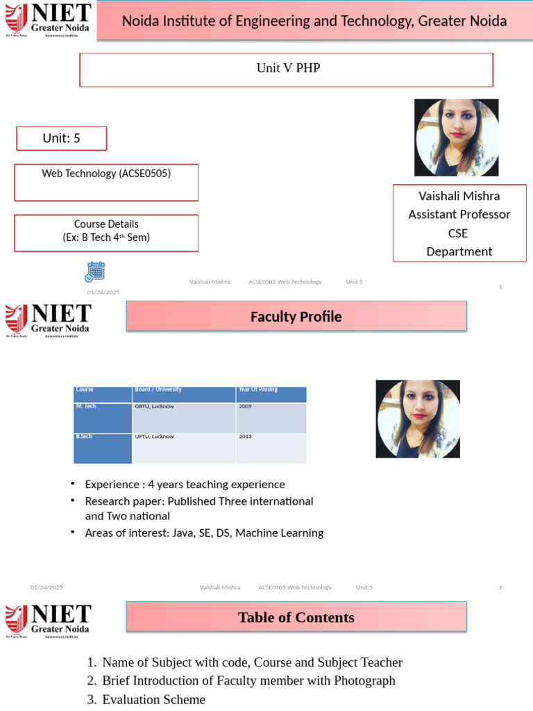 Unit5 WT | PDF | Php | World Wide Web