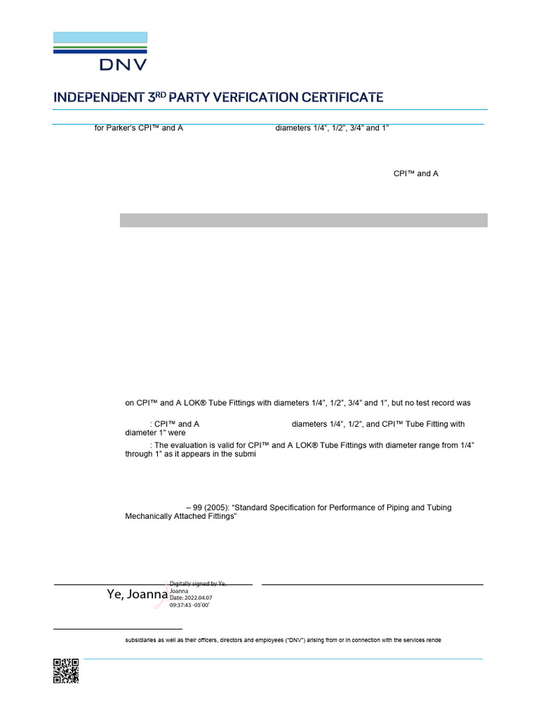 IPDE DNV ASTM-F1387-Certificate | PDF | Common Law | Civil Law (Legal System)