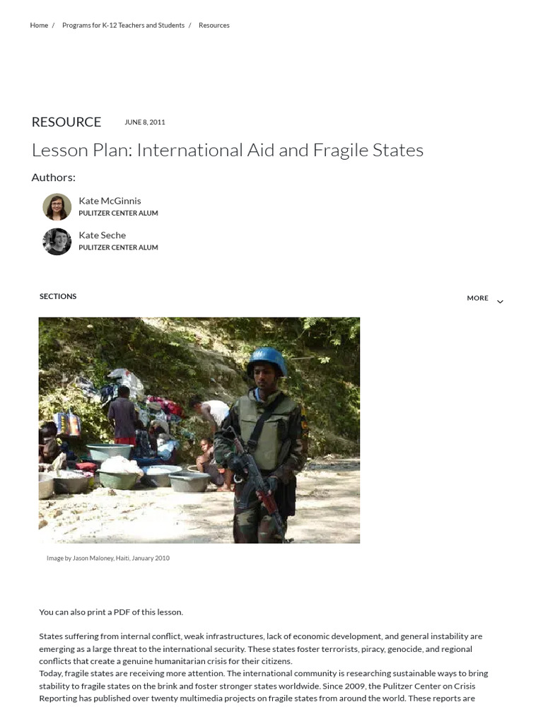 Lesson Plan on Fragile States and Aid | PDF | Aids | United States ...