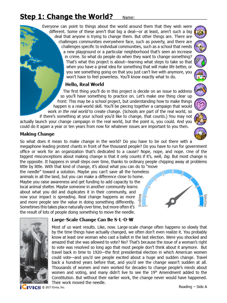 1 - Change The World - StudentDocs | PDF
