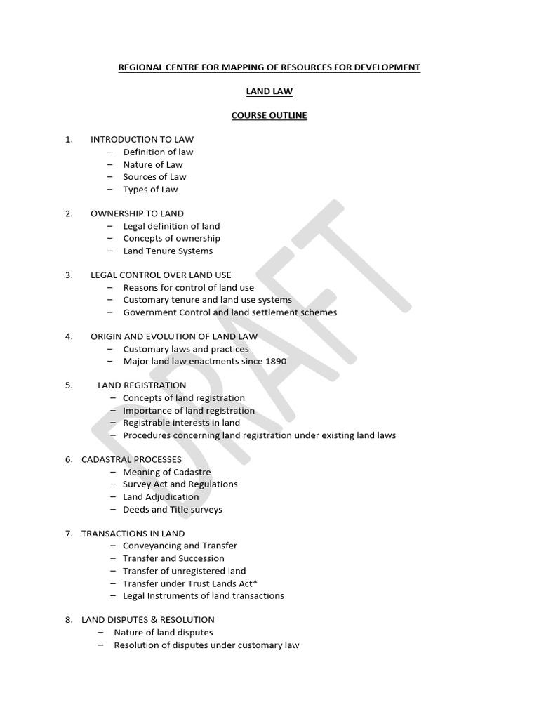 DLS - Land Law Notes - Draft - v2 | PDF | Concurrent Estate | Precedent