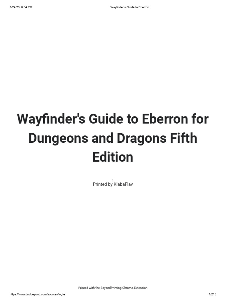 Wayfinder's Guide To Eberron | PDF | Dungeons & Dragons | D20 System