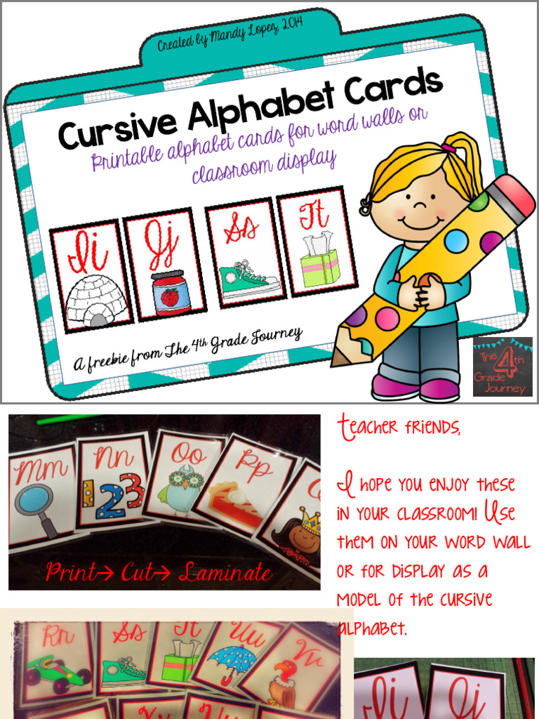 CursiveAlphabetCardsFREEBIE 1 | PDF
