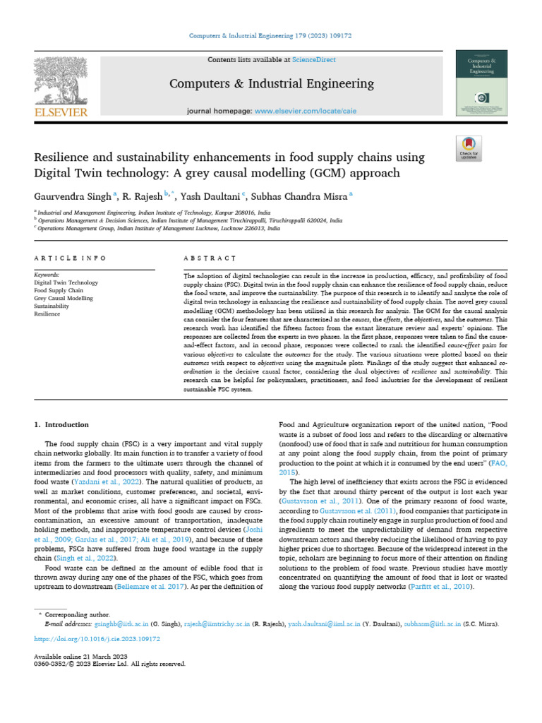 P28 Resilience and Sustainability Enhancements in Food Supply Chains ...