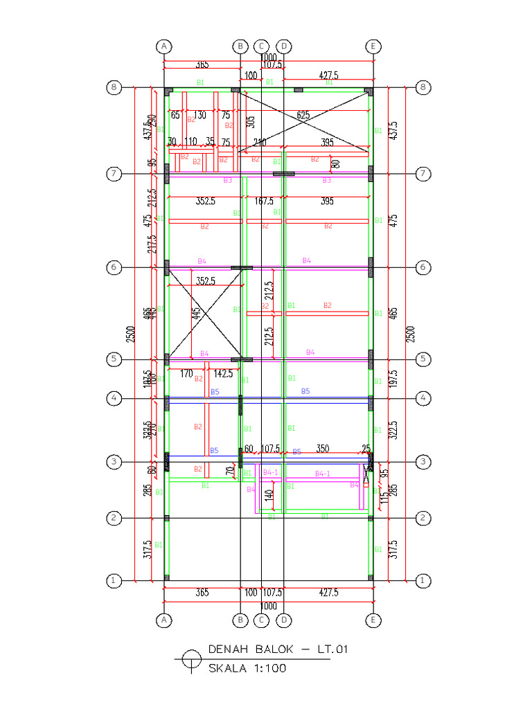 Denah Balok Lt 1 Golden Avenue | PDF