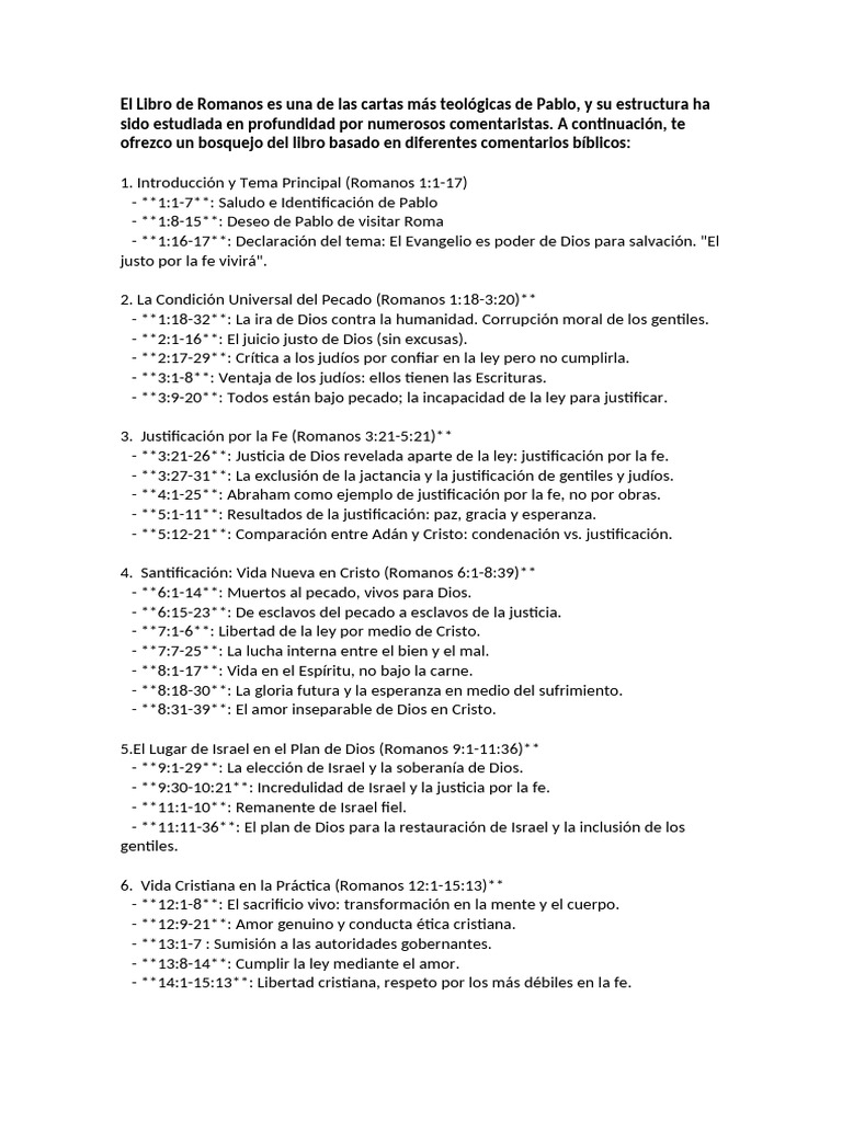 El Libro de Romanos es una de las cartas más teológicas de Pablo | PDF ...