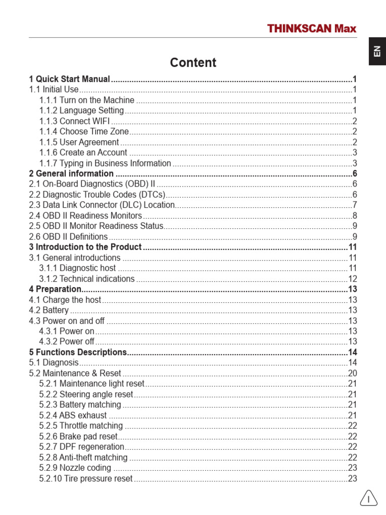 THINKSCAN Max Quick Start Guide | PDF | Throttle | Battery Charger