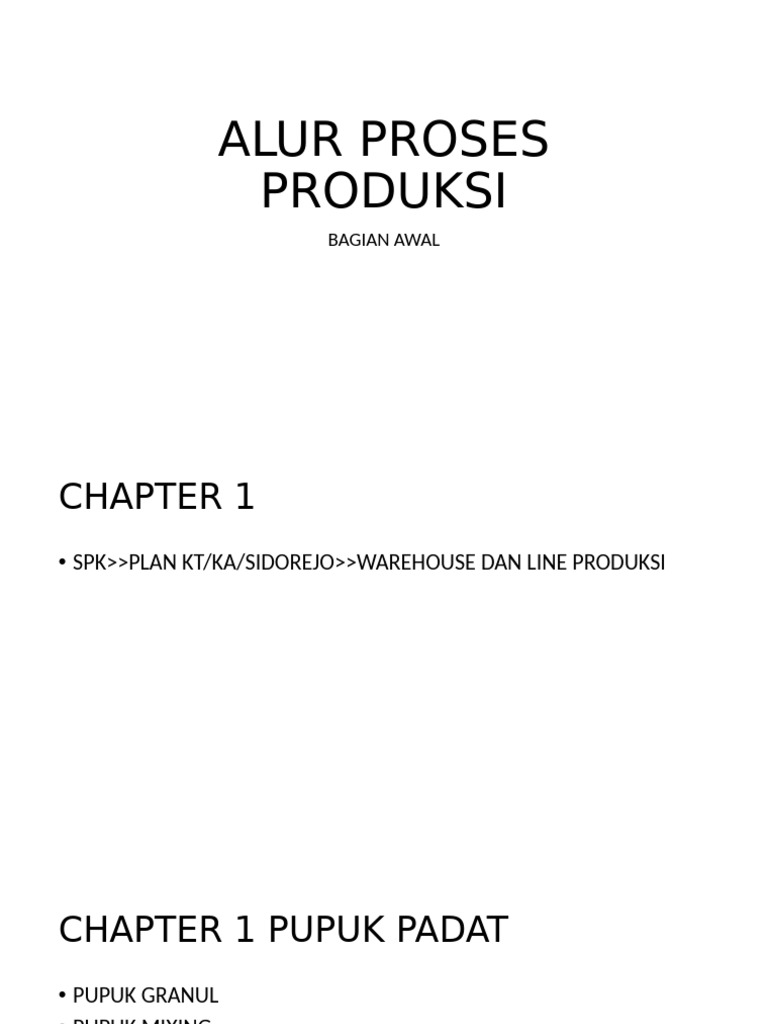 ALUR PROSES PRODUKSI | PDF