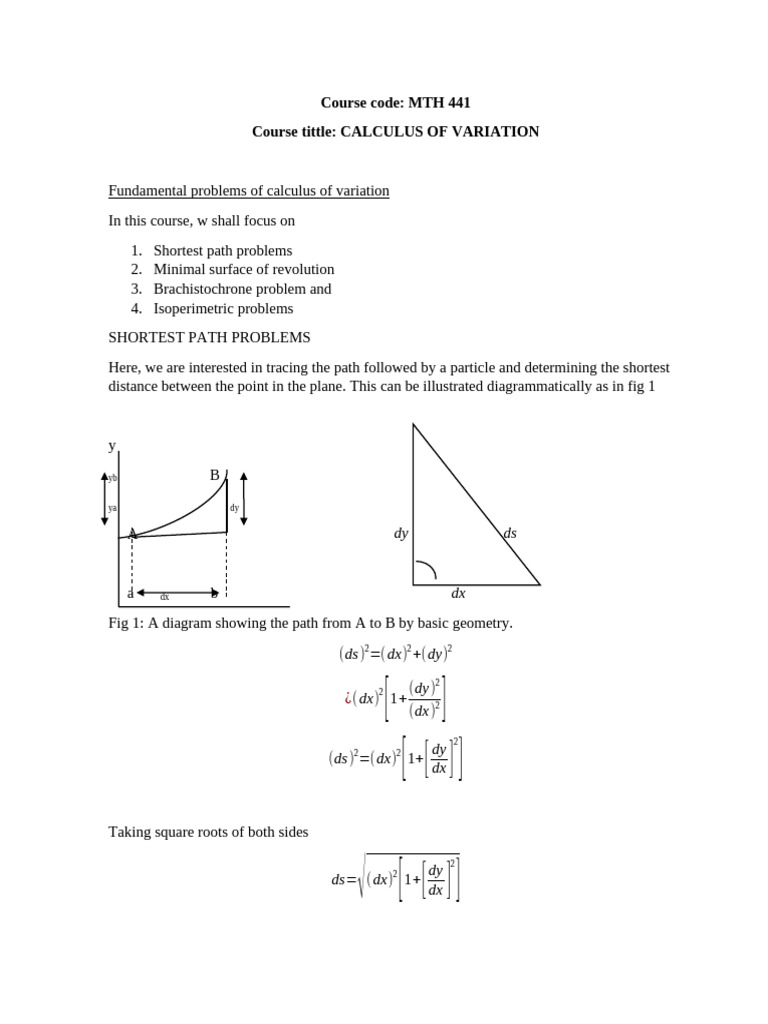 Calculus of Variation | PDF | Mathematical Analysis | Mathematics