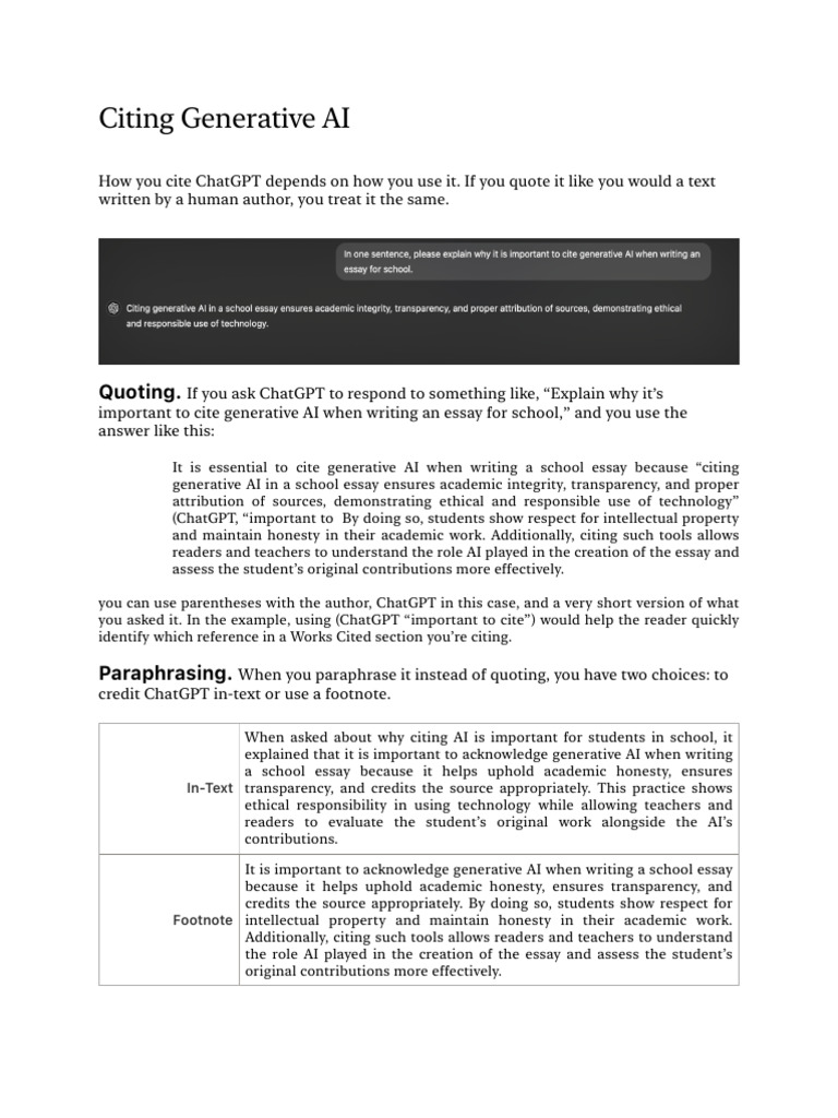 Citing Generative AI | PDF | Artificial Intelligence | Intelligence (AI ...
