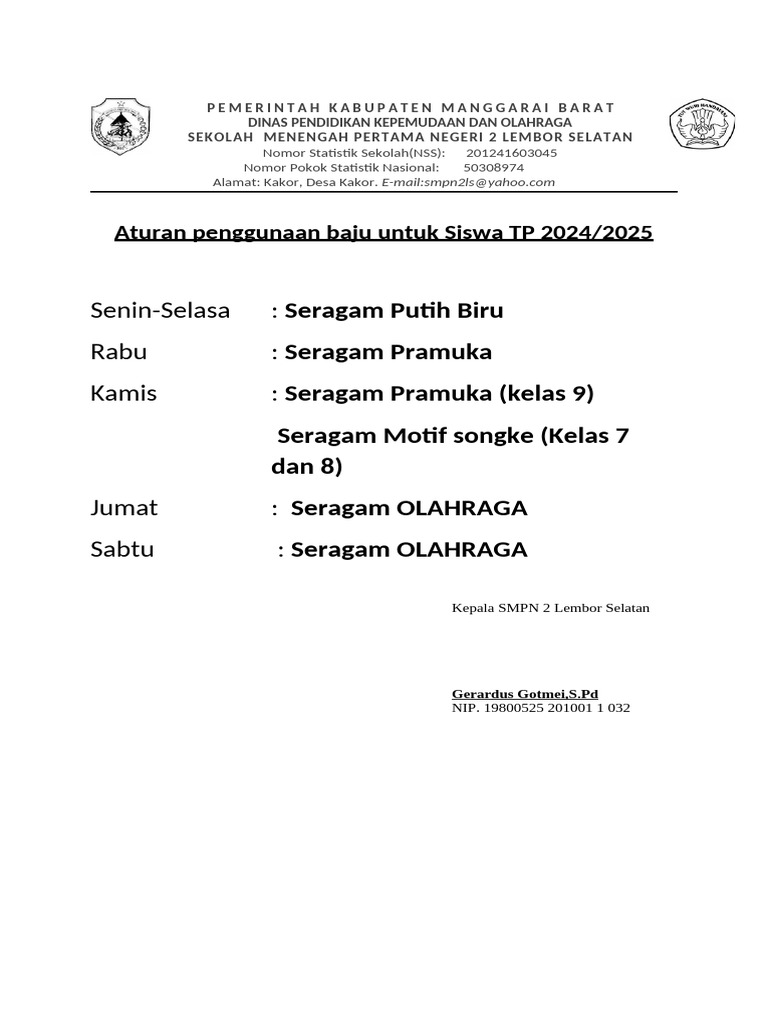 Aturan Berpakaian | PDF