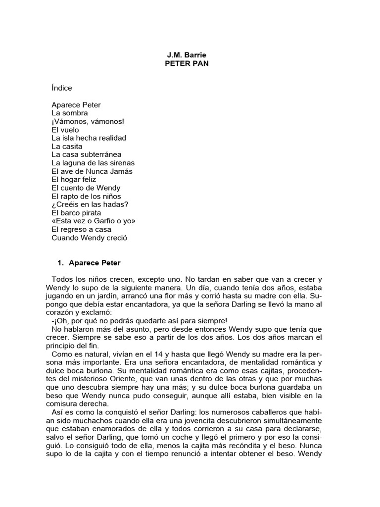 Peter Pan - J.M. Barrie | PDF | Peter Pan