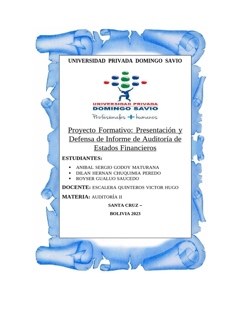 Proyecto Formativo | PDF | Auditoría | Arbitraje