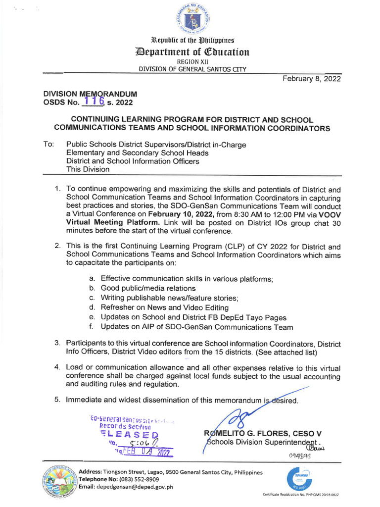DIVISION-MEMO-116-S.-2022-CONTINUING-LEARNING-PROGRAM-FOR-DISTRICT-AND-SCHOOL-COMMUNICATIONS ...