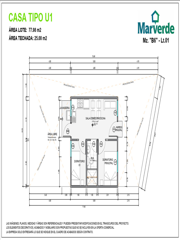 Arquitectura Vivienda Tipo U1 77.98 m2 MZ B6-Lt 01 | PDF