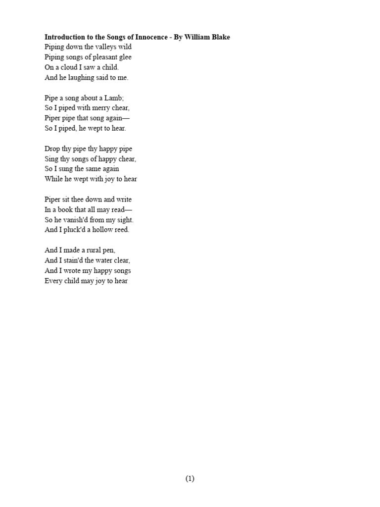 William Blake's Poetry | PDF