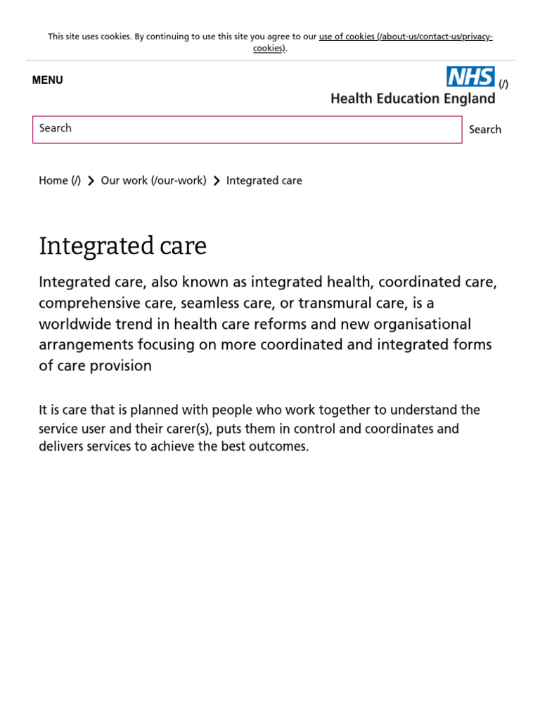 Integrated Care - Health Education England | PDF