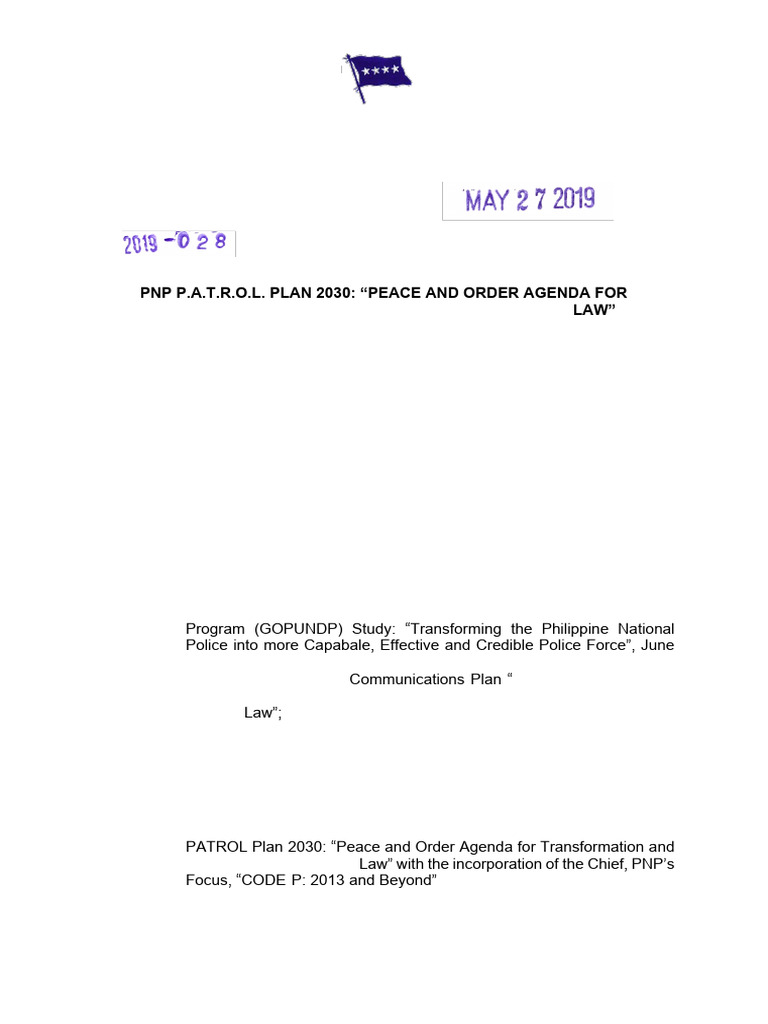 PNP MC 2019-028 Revised Complan Patrol Plan 2030 | PDF | Evaluation