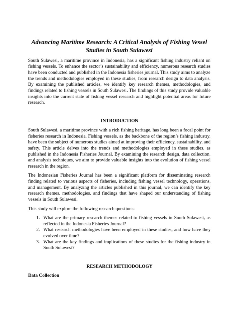 Advancing Maritime Research | PDF | Methodology | Data