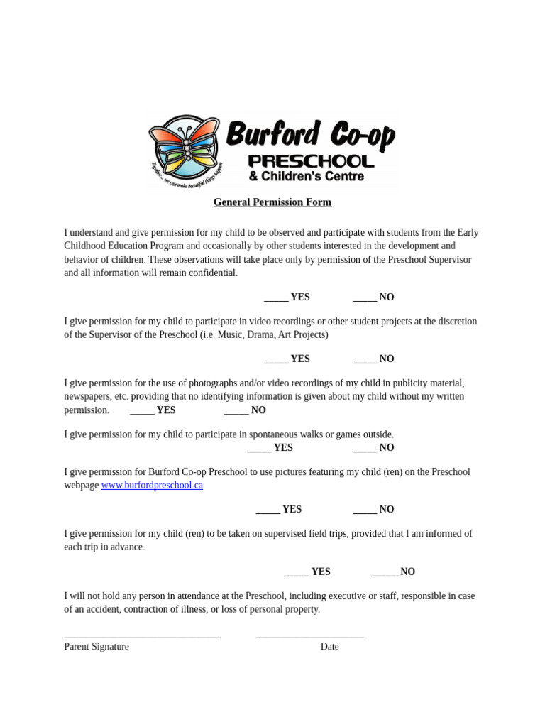 General Permission Form | PDF