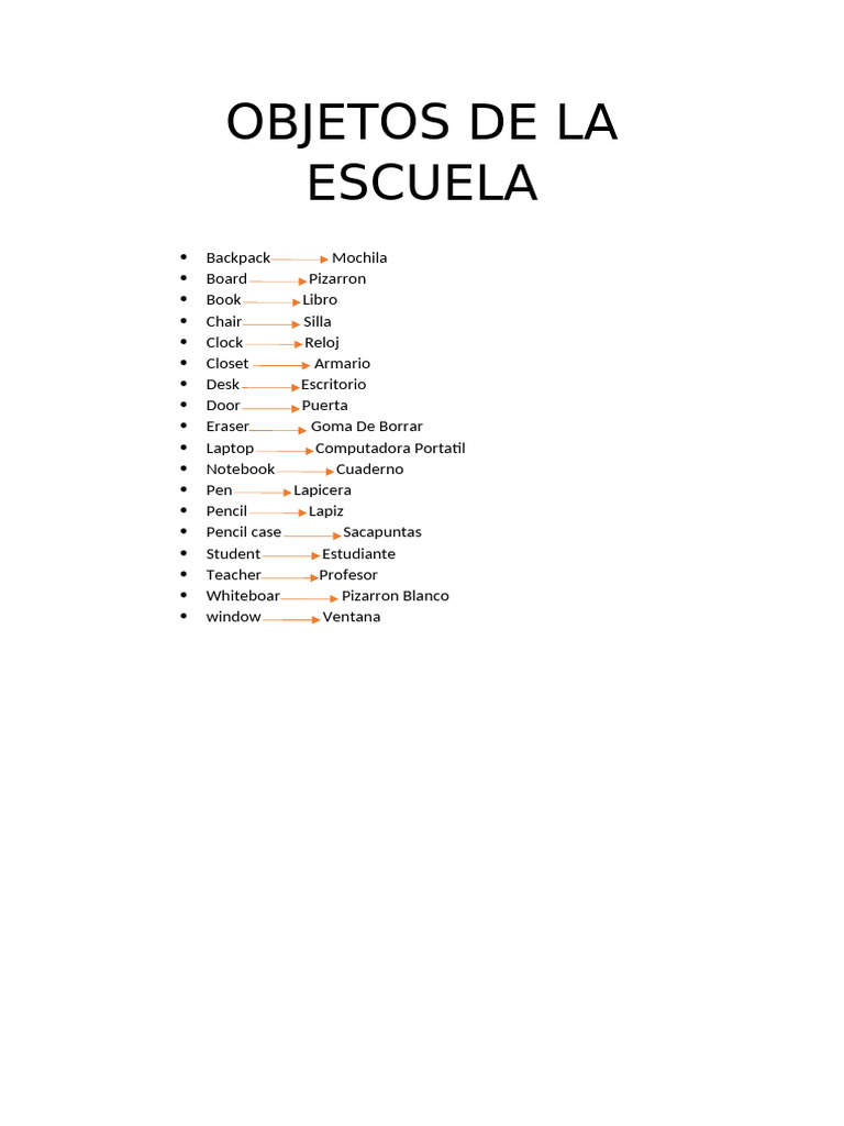 Vocabulario Escolar en Inglés y Números | PDF | Color | Arco iris