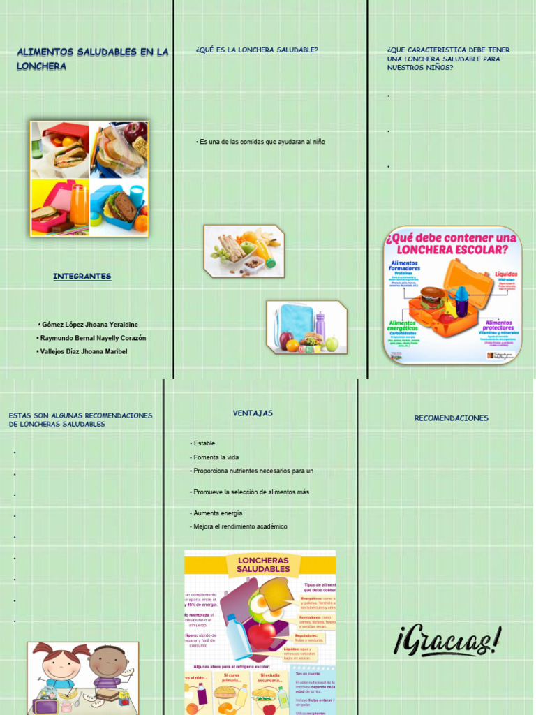 Triptico Lonchera | PDF | Alimentos | Nutrición