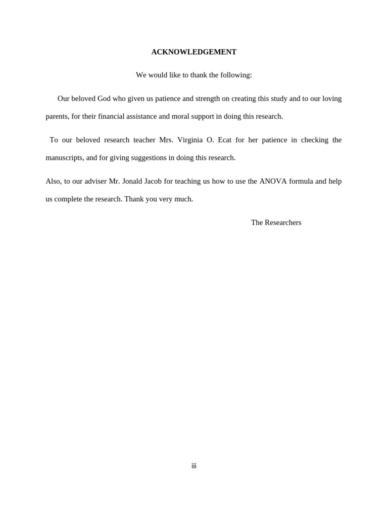 Acknowledgement | PDF