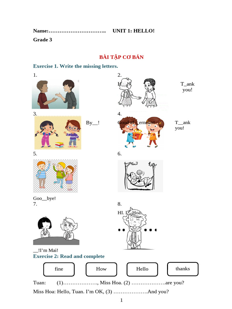Grade 3. Unit 1 | PDF