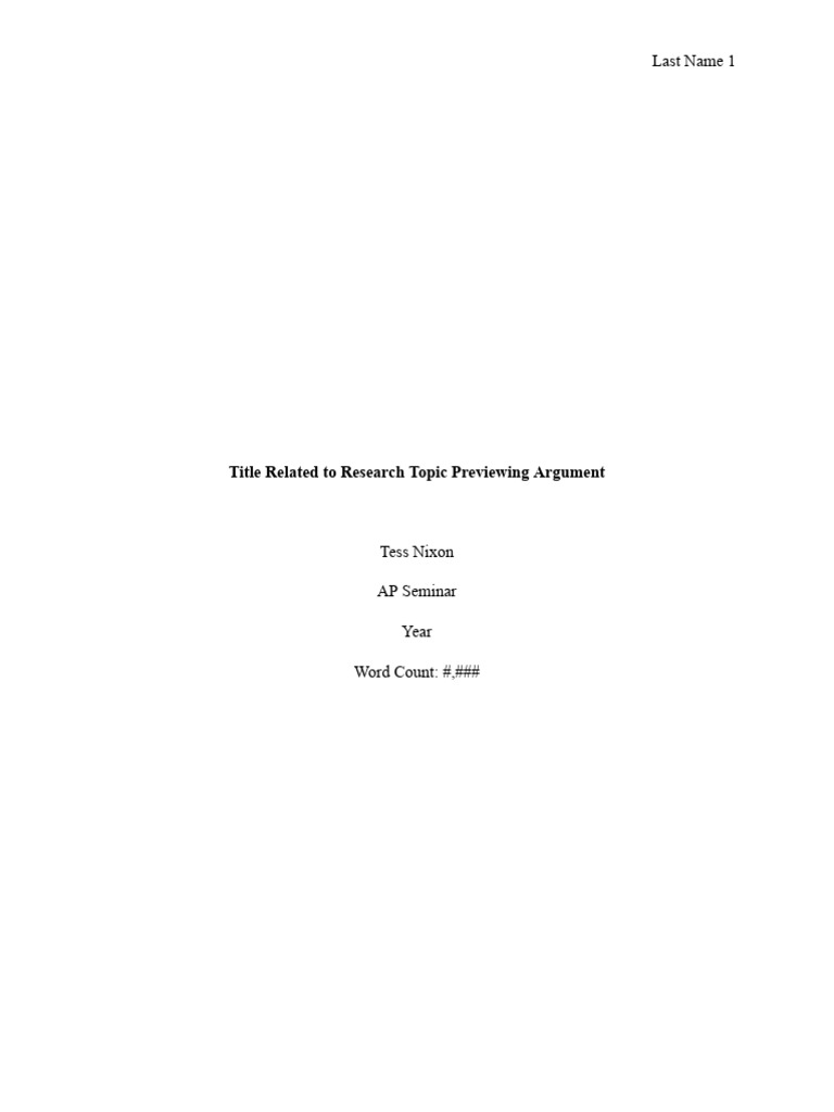 AP Seminar IWA Template Guide | PDF | Policy | Citation
