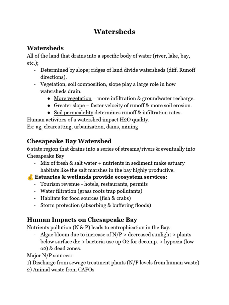 AP Environmental Science Watersheds | PDF | Surface Runoff | Water ...