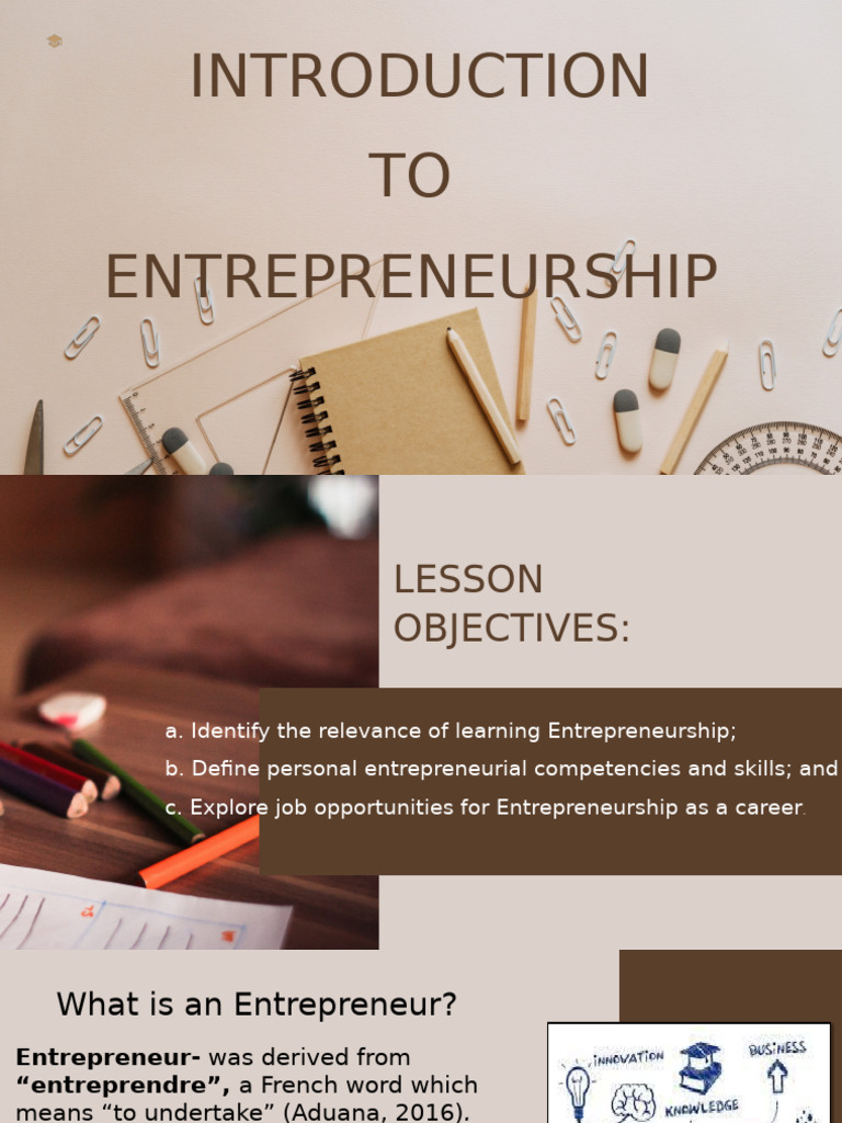 Lesson 2. Introduction To Entrep Fsfe | PDF | Entrepreneurship ...