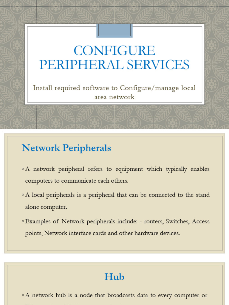 Configure Peripheral Services | PDF | Computer Network | Ip Address