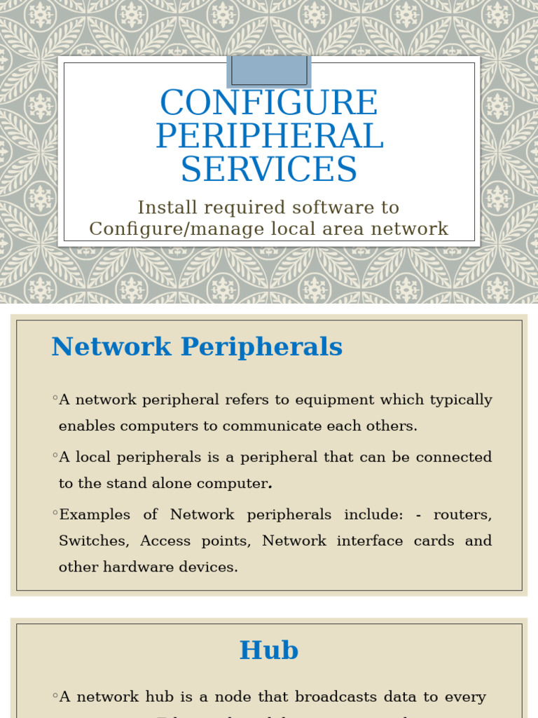 Configure Peripheral Services (1) | PDF | Computer Network | Ip Address