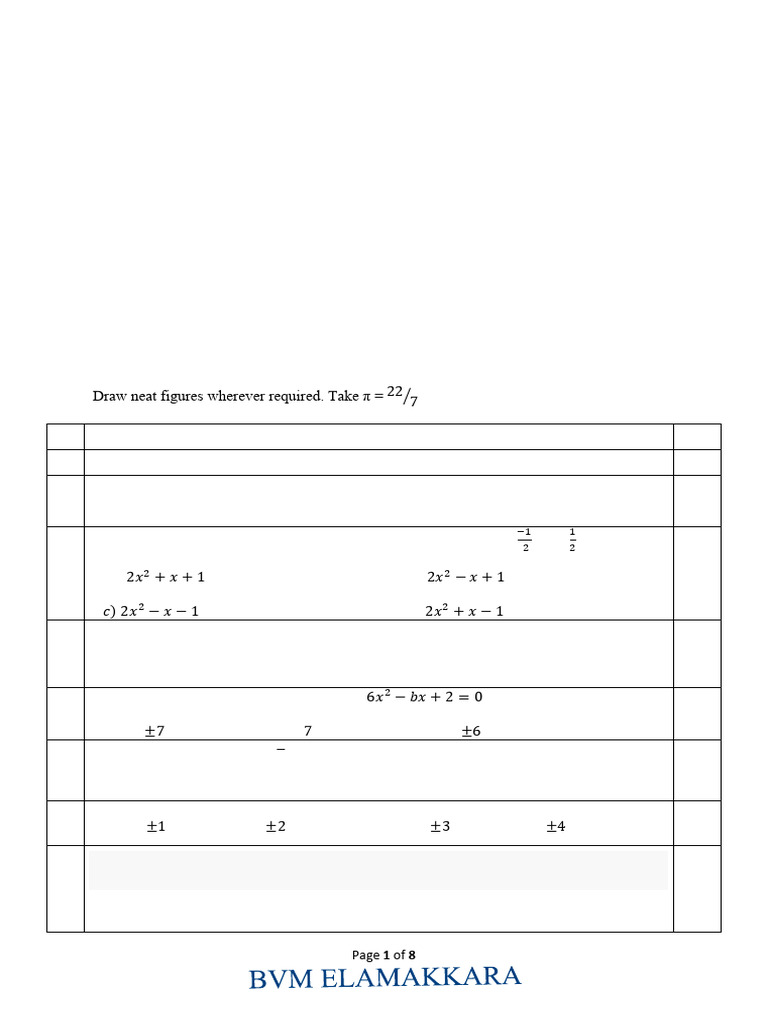 MATHS STANDARD - SET 2 | PDF | Circle | Area