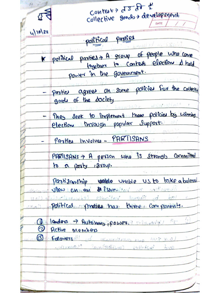Political Parties Notes | PDF