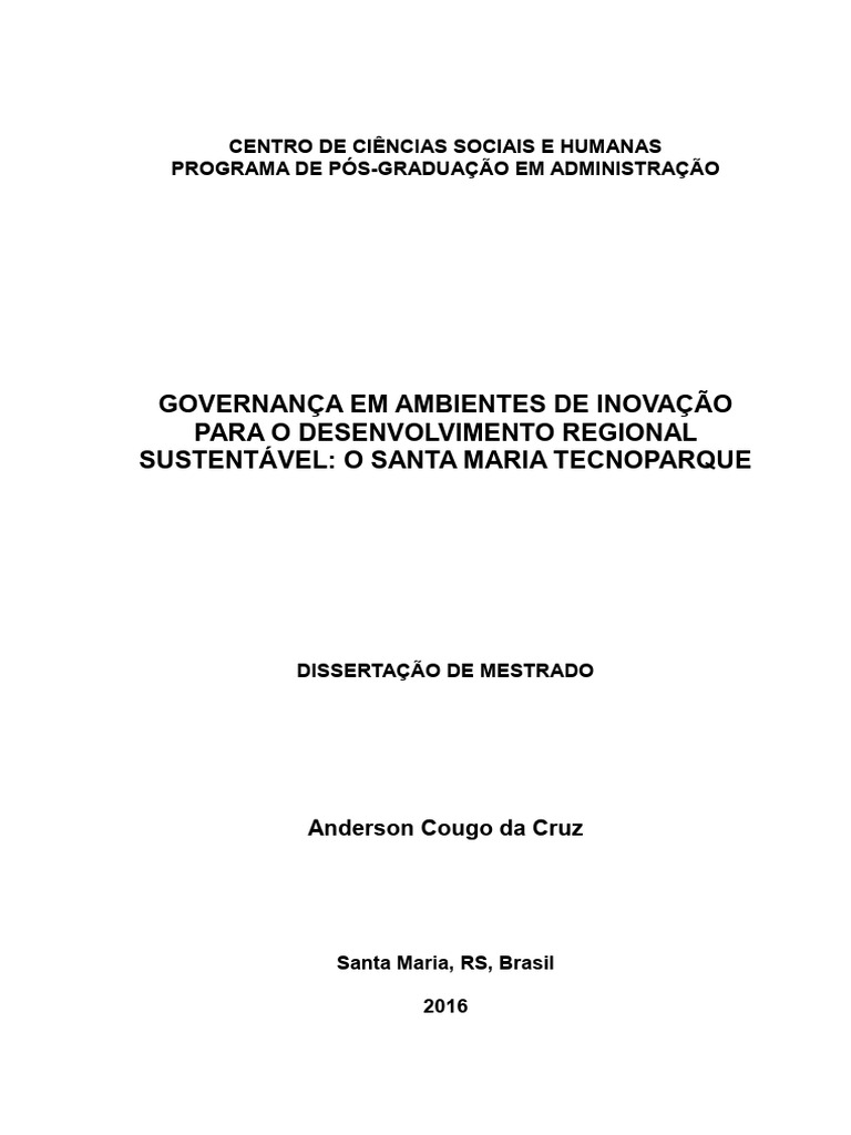 Cruz, Anderson Cougo Da | PDF | Governança | Economia