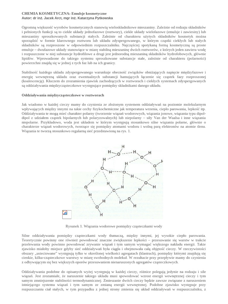 CHEMIA KOSMETYCZNA-Emulsje-artykuł-1 | PDF