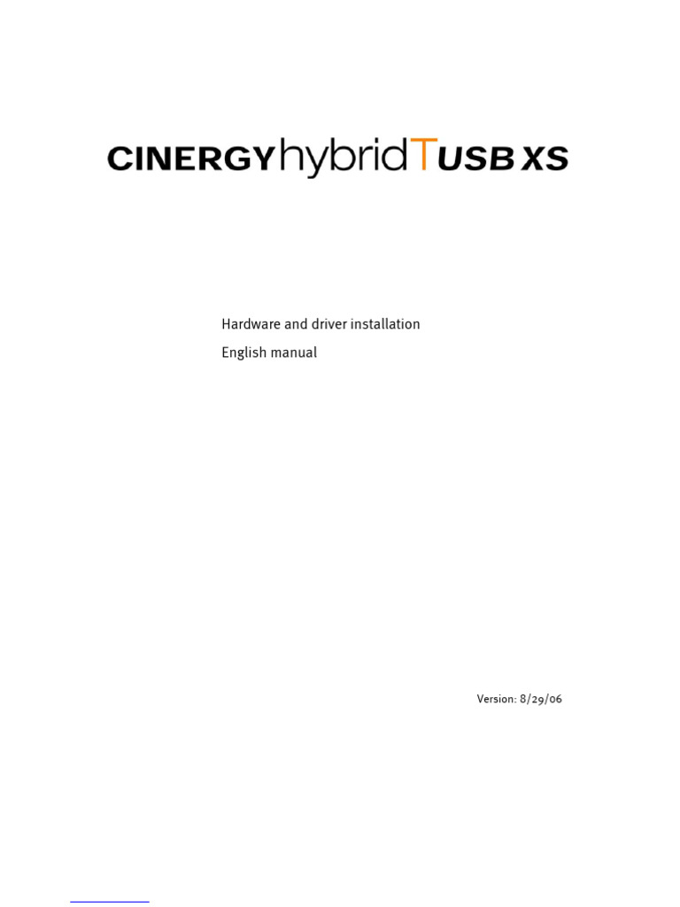 Cinergy Hybrid T Usb Xs Hardware and Driver Installation | PDF | Usb ...
