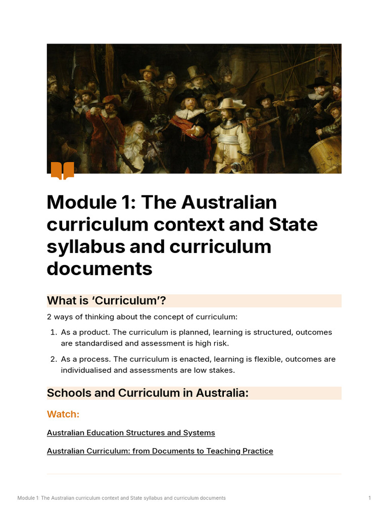 Australian Curriculum Overview and Syllabus | PDF
