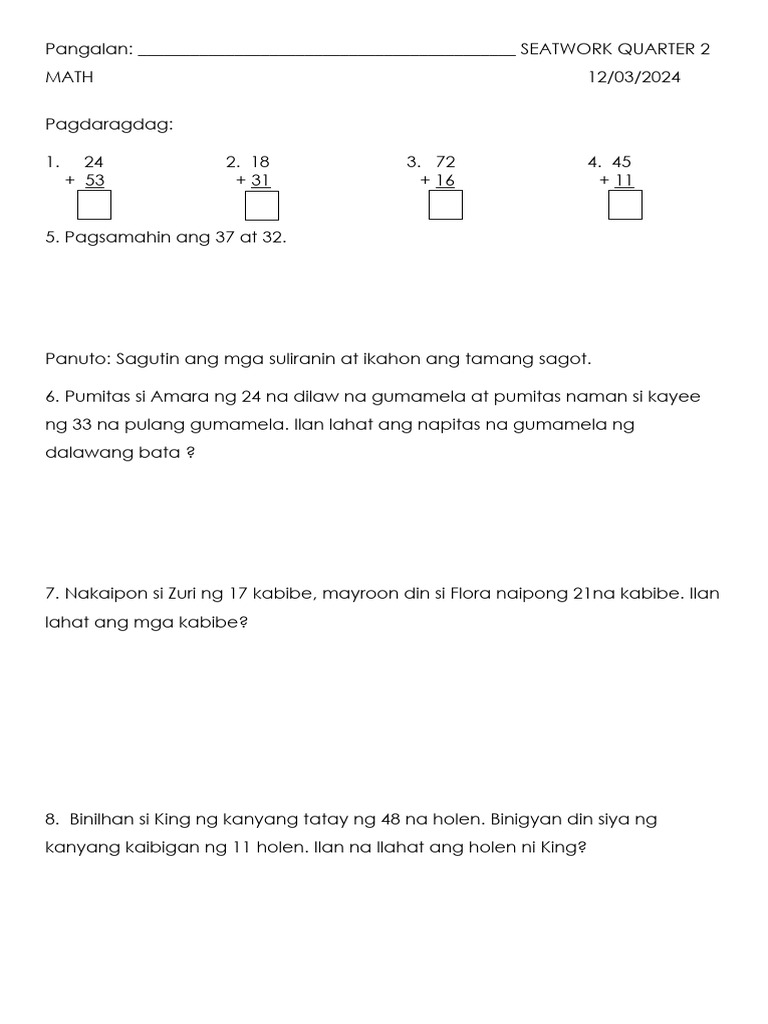 Q2 4th SUMMATIVE TEST IN MATH 1 PRINT | PDF