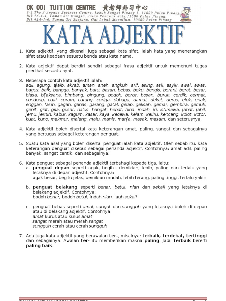 Sesuai Merupakan Kata Adjektif