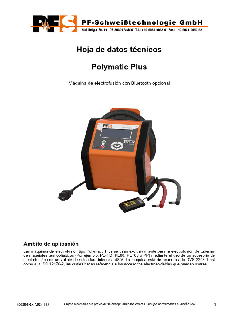 ES004RX Polymatic Plus M02 TD | PDF | Aplicación movil | Soldadura