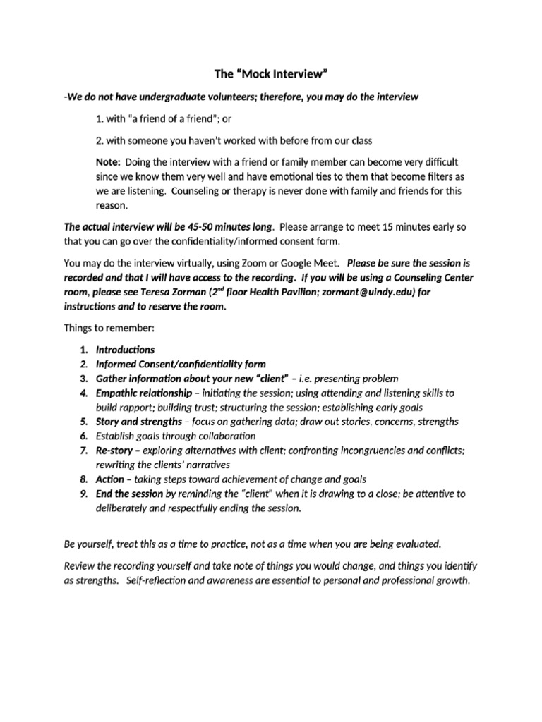 Interview Guidelines | PDF
