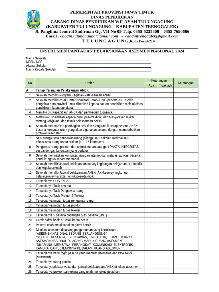 Instrumen ANBK 2024 | PDF