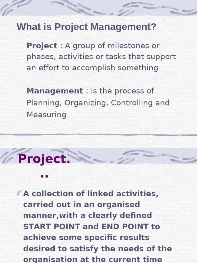 Lecture 01 Project Management 2 | PDF | Project Management | Goal