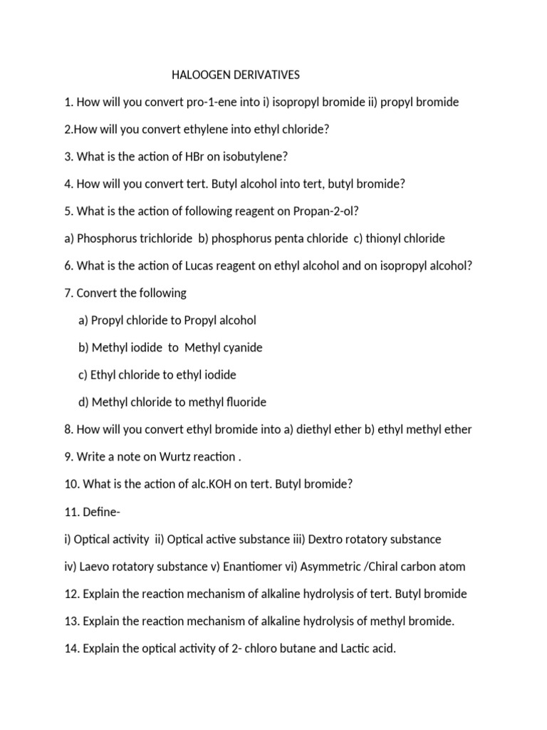 Haloogen Derivatives and Reactions | PDF