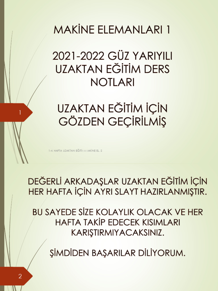 Makel1 Ders Notlari | PDF